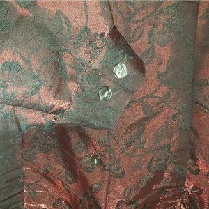 Alia | Tops | Alia Petites Womens Floral Button Down Blouse Black Red ...